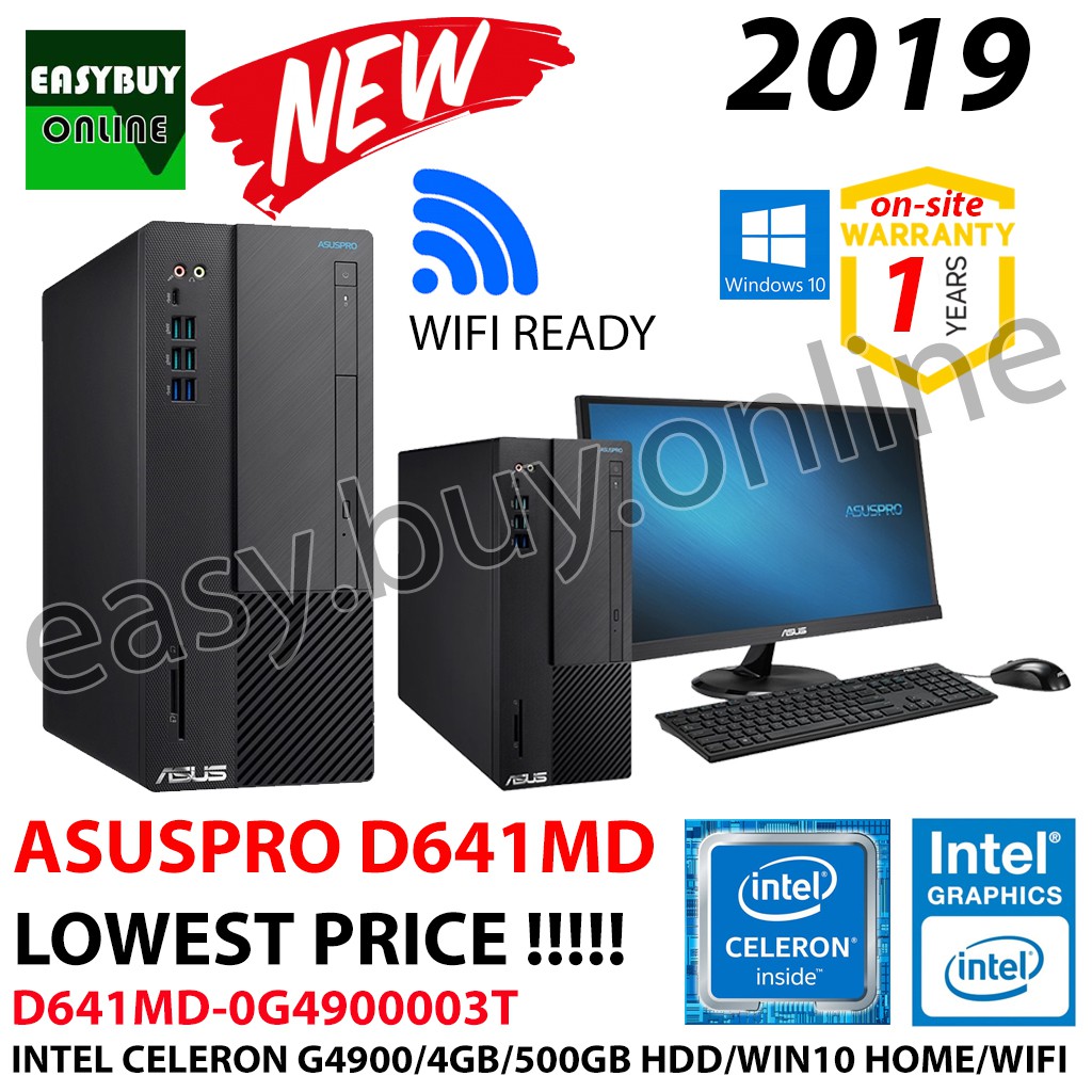 ASUS PRO D641MD-0G4900003T DESKTOP PC / INTEL CELERON G4900/4GB/500GB ...