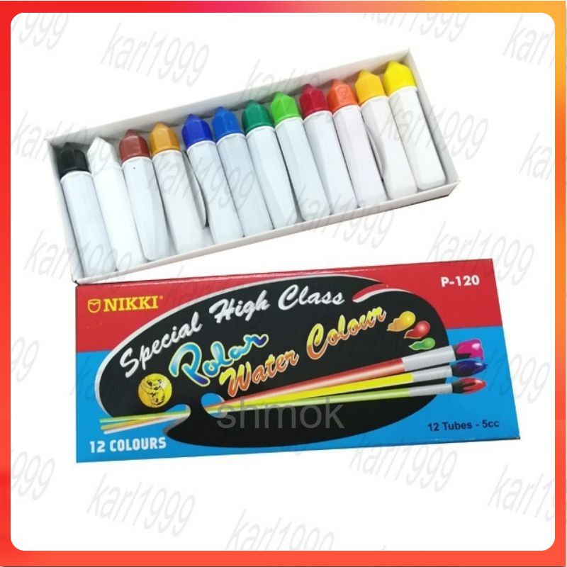 NIKKI WATER COLOUR P-120 (12 COLOUR) | Shopee Malaysia