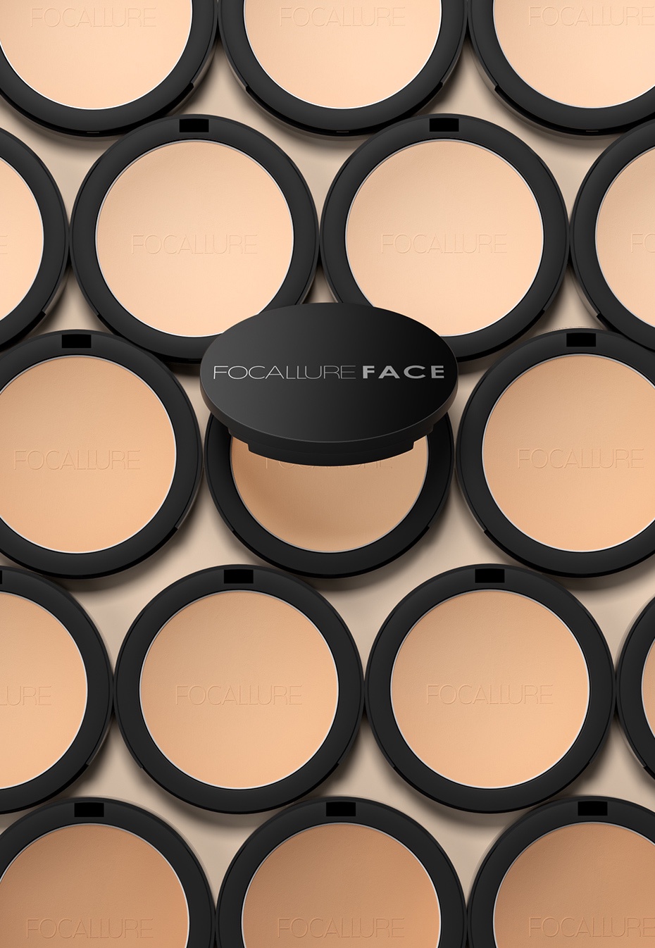FOCALLURE 7 Colors Oil Control Pressed Powder Matte with Sponge Setting ...
