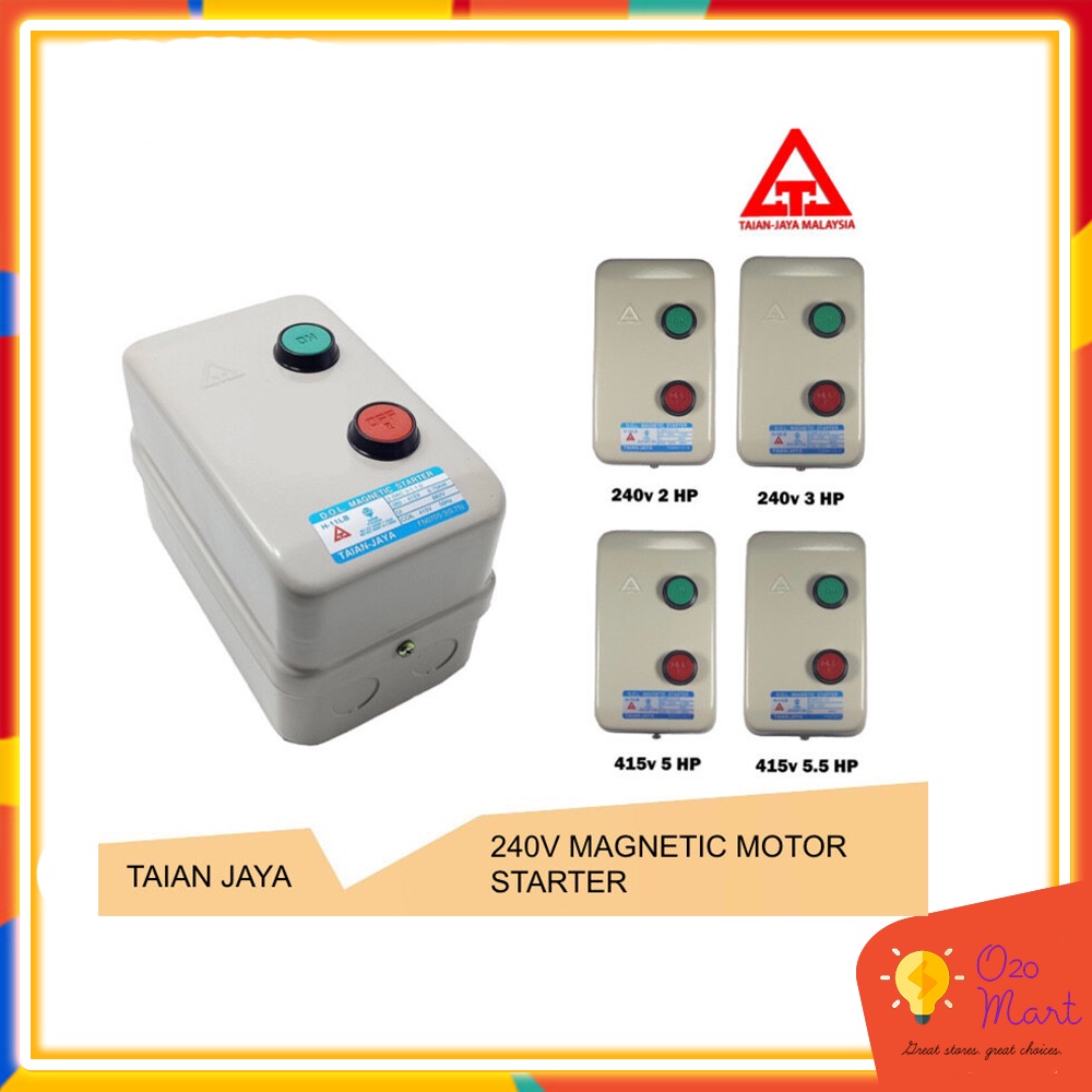 TAIAN JAYA DOL MAGNETIC STARTER, 240V-415V ~ 1HP/2HP/3HP/5HP/7.5HP/10HP ...