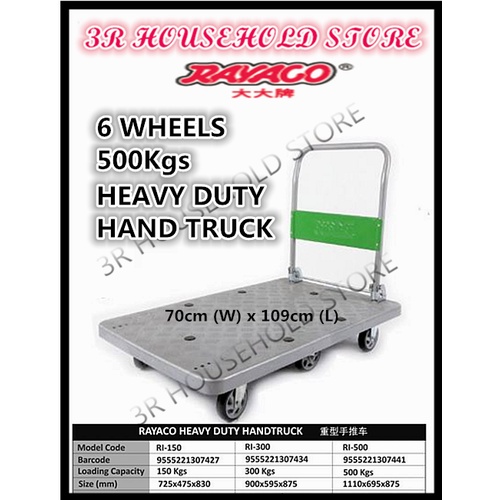 RAYACO 500kg Heavy Duty Hand Truck / Trolley Foldable Platform Trolley ...