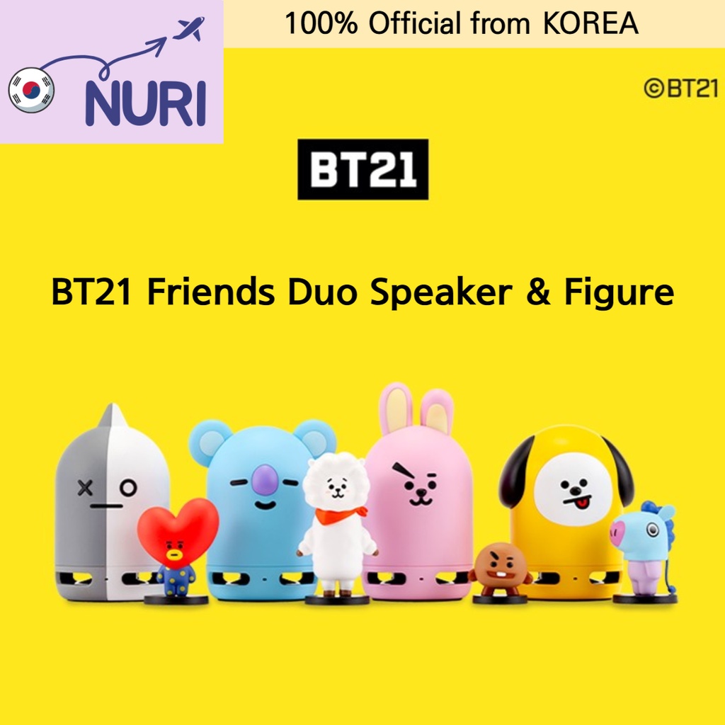 BTS BT21 FRIENDS duo Bluetooth Speaker with BT21 figure | Shopee Malaysia