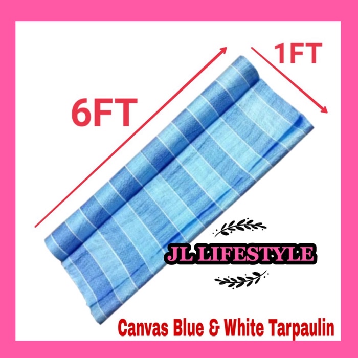 Blue white Canvas Blue Oren Canvas Roll Tarpaulin 6ft Kanvas Biru Putih ...