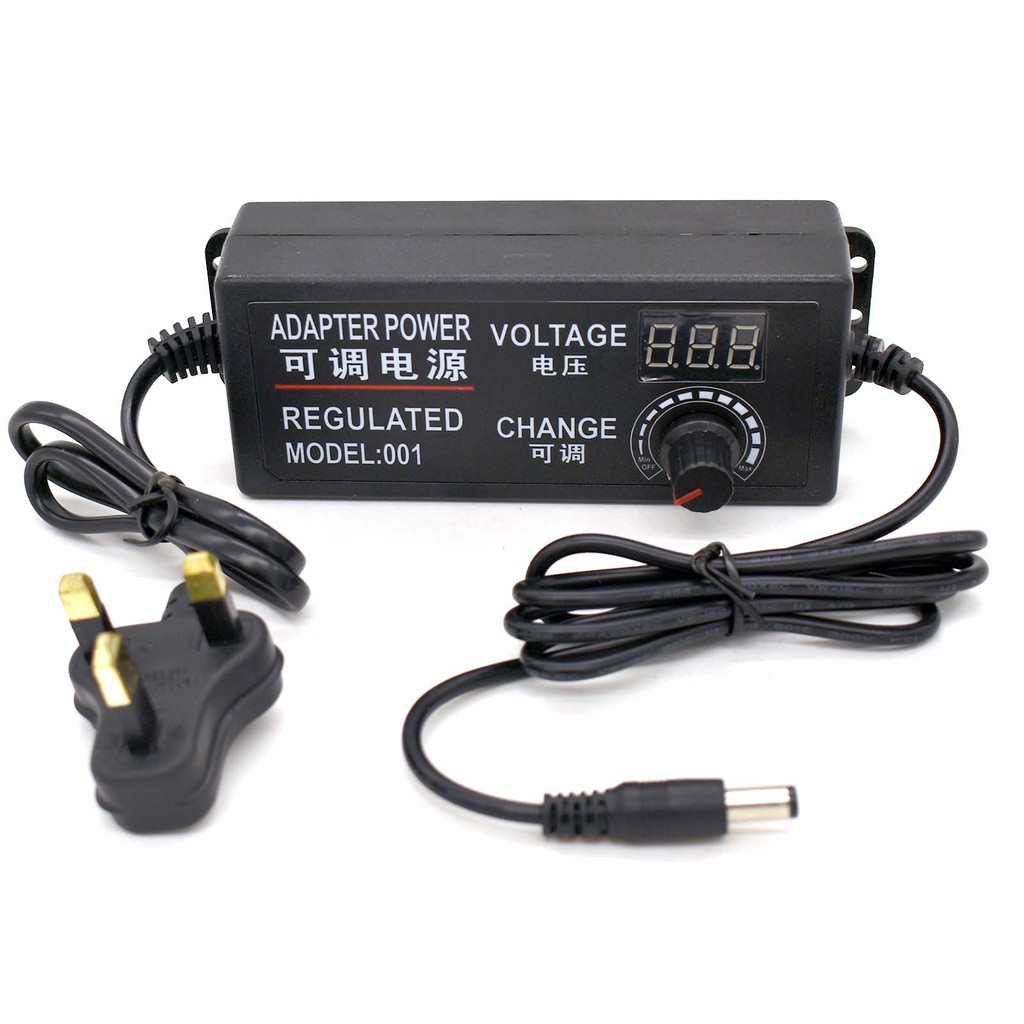 Adjustable DC Power Adapter 3-24V Universal Supply Transformer Display ...
