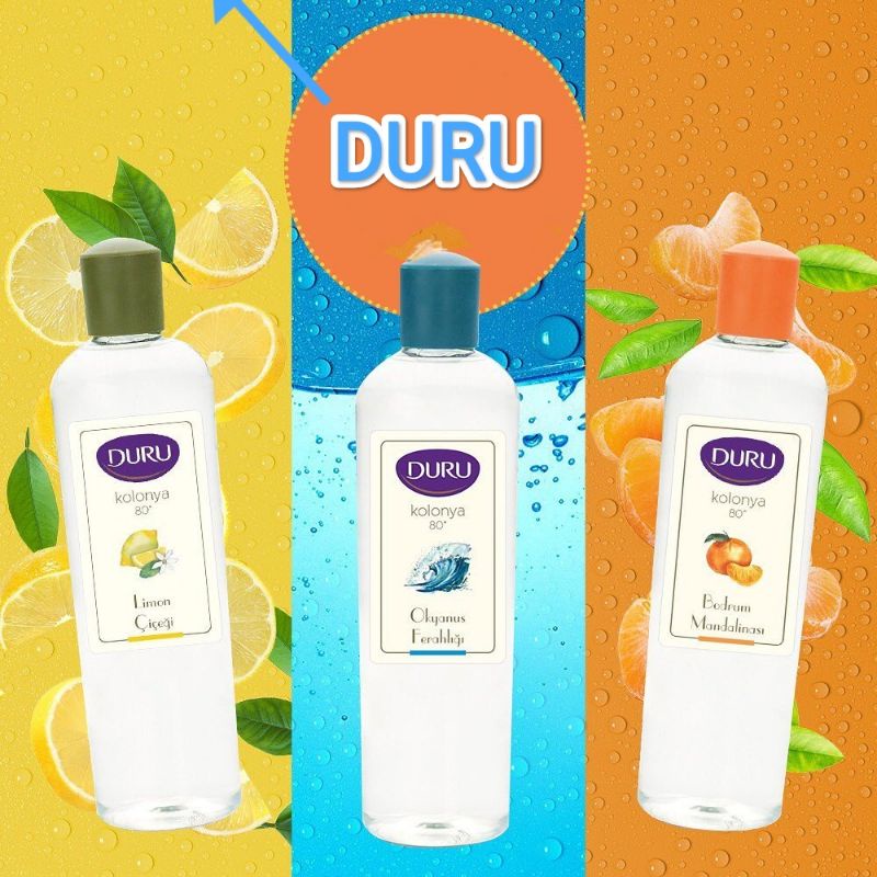 Turkish Duru premium 80% Cologne parfum Series 400ml Reflesher Hand sanitizer Lemon Ocean fresh ...