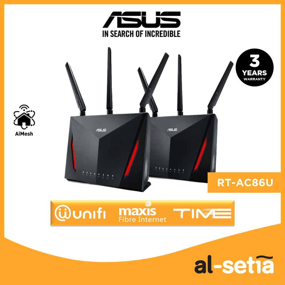 ASUS RT-AC86U AC2900 Dual Band Gigabit Wireless Gaming Router AiMehs ...