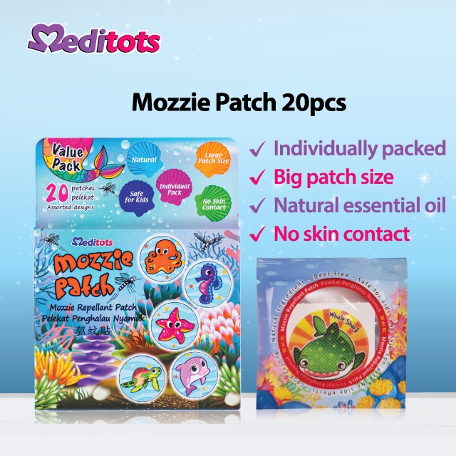 Meditots Mosquito Repellent Mozzie Patch (20 Pcs) 100% Natural & Repel ...