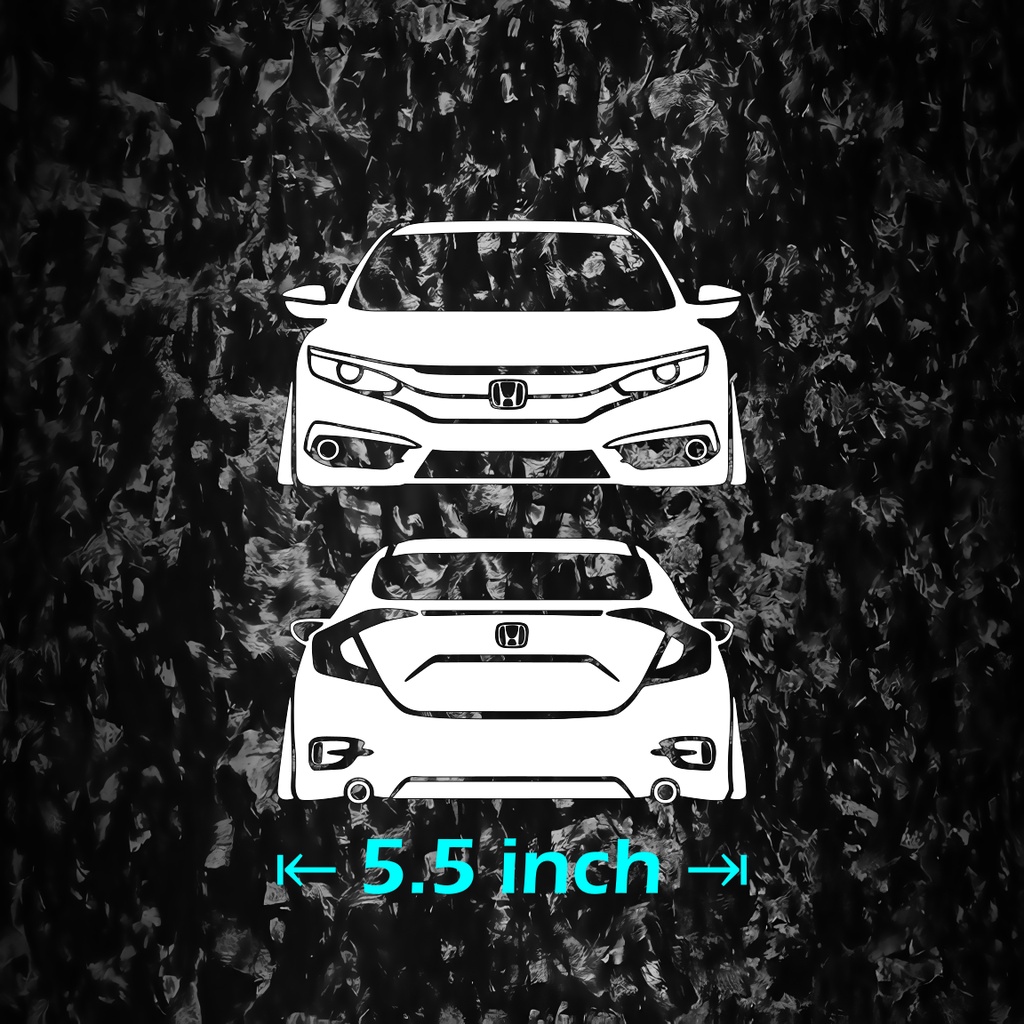 Honda Civic Fc Stance Lowered Window Sticker Front and Rear Stiker ...