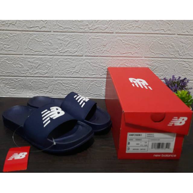 Original NEW BALANCE NAVY SLIDE SANDALS | Shopee Malaysia