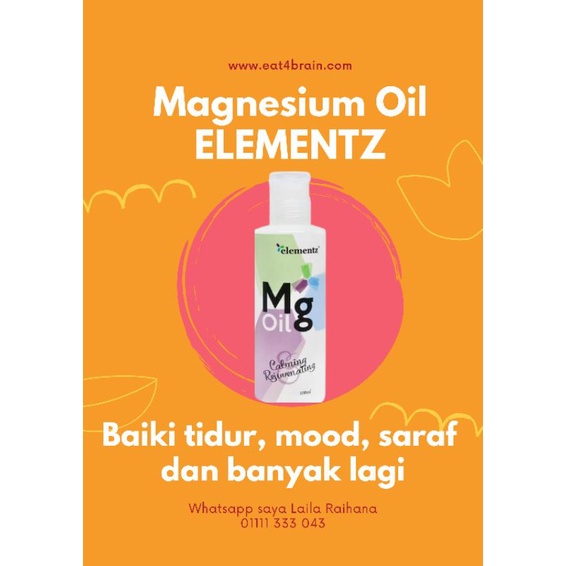 MAGNESIUM OIL ELEMENTZ 100ml | Shopee Malaysia