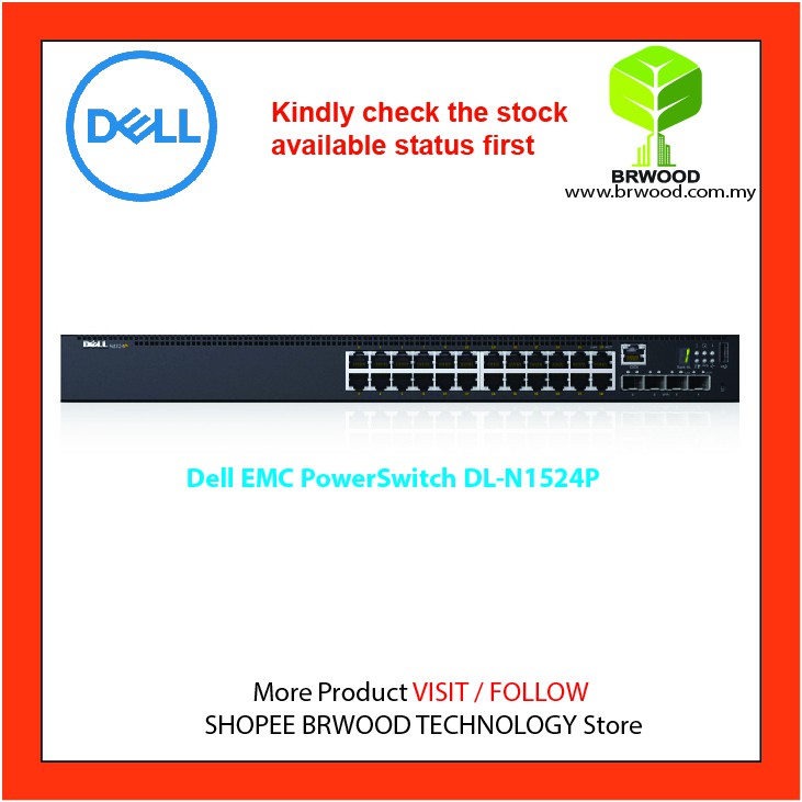 DELL EMC POWERSWITCH N1524P 24G POE+ C/W 4 10GBE SFP+ SWITCH | Shopee ...