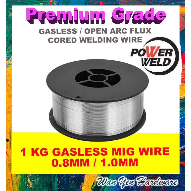 1kg 0.8mm / 1.0mm Powerweld Gasless MIG Wire / Flux Cored Gasless Mig Welding Wire | Shopee Malaysia