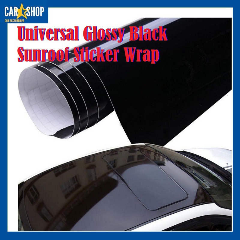 Glossy Black Vinyl Film Sheets Car Sunroof Sticker Wrap For universal ...