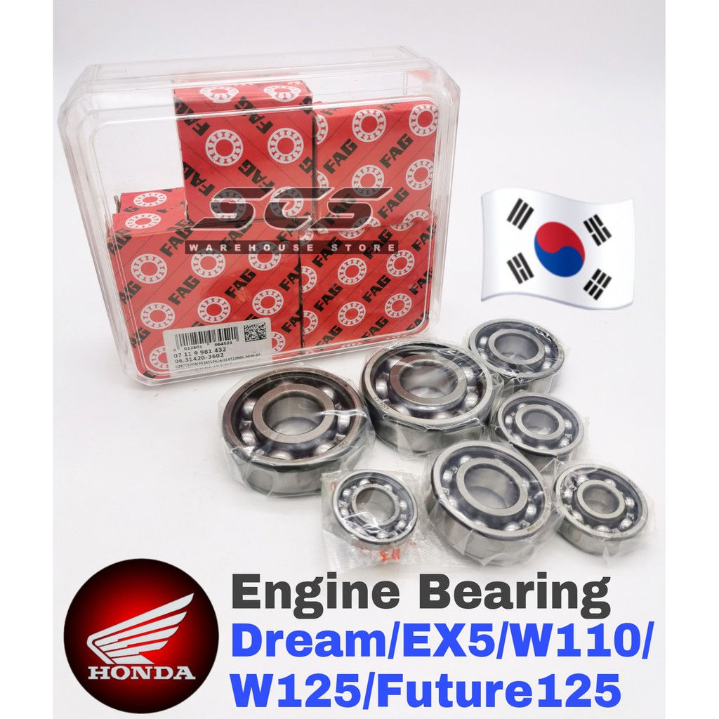 FAG KOREA C3 Engine Bearing Set Enjin 100% ORIGINAL EX5 Dream Class 1 ...