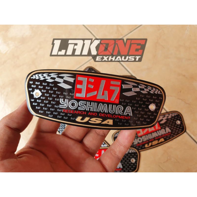 Racing YOSHIMURA R77 USA EXHAUST BRAND PLATE EMBLEM MATERIAL ALUMINUM ...