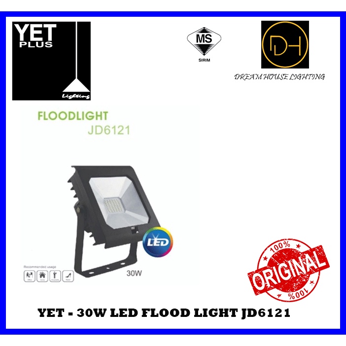 [READY STOCK] YETPLUS JD6121 30W SPOTLIGHT / LED FLOOD LIGHT (Daylight ...