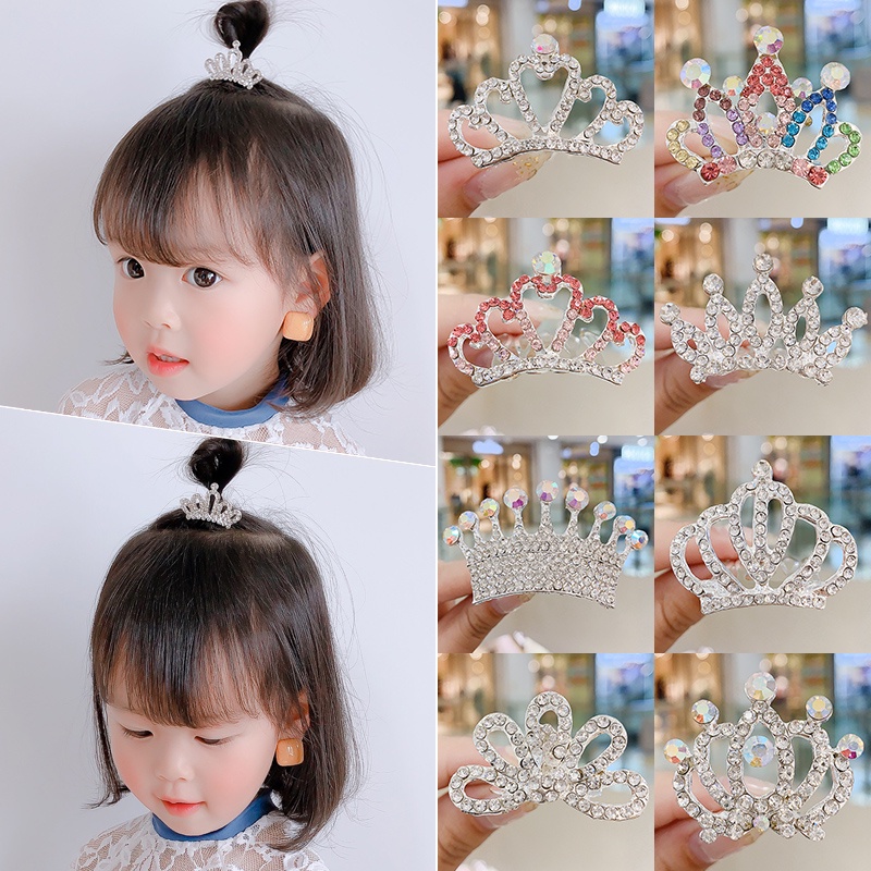 Children's Rhinestone Crown Hairpin Korean Style Crown Birthday ...