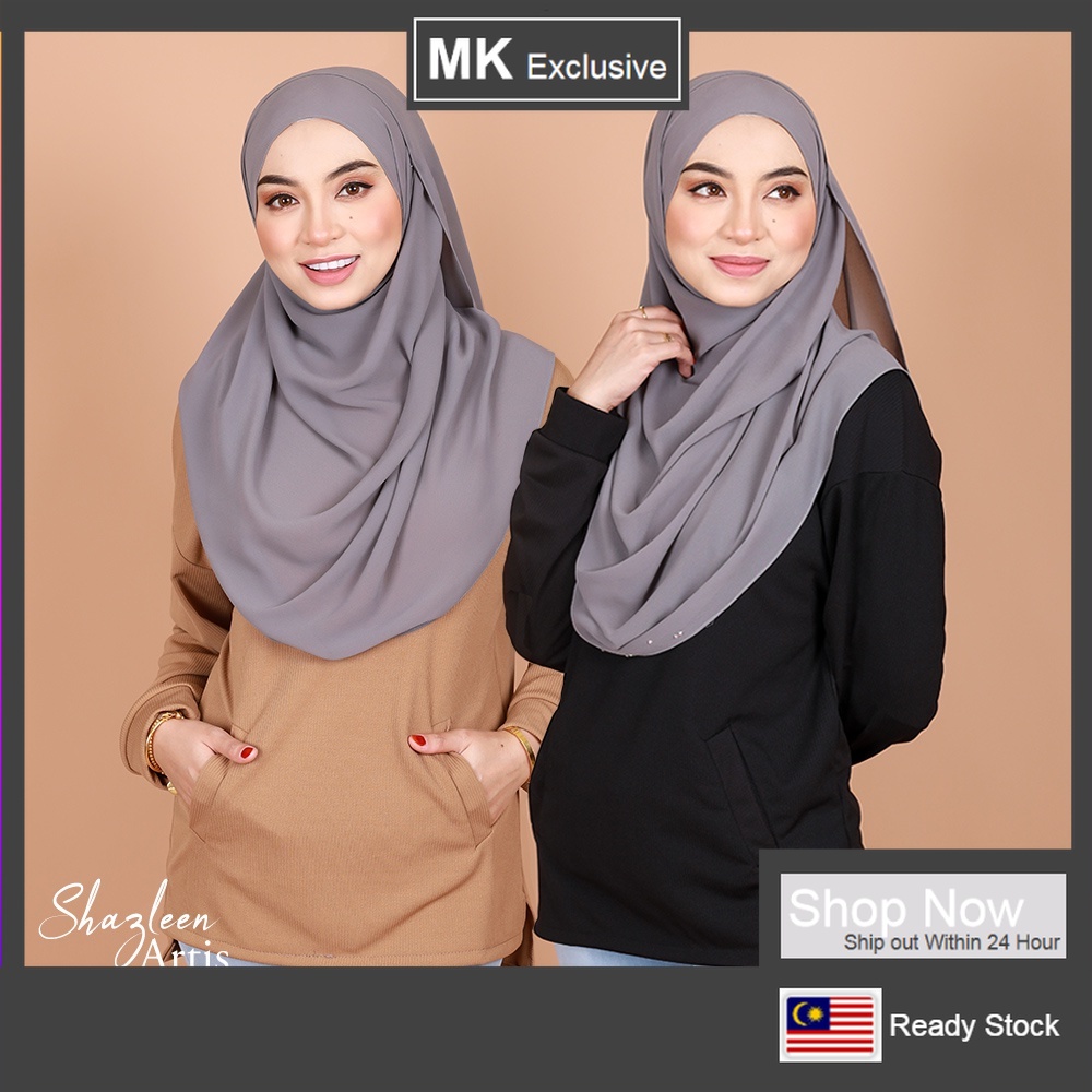 EXCLUSIVE Muslimah Diagonal Pocket High Low Basic Blouse Top Baju Wanita Modern Women [B35/063 ...