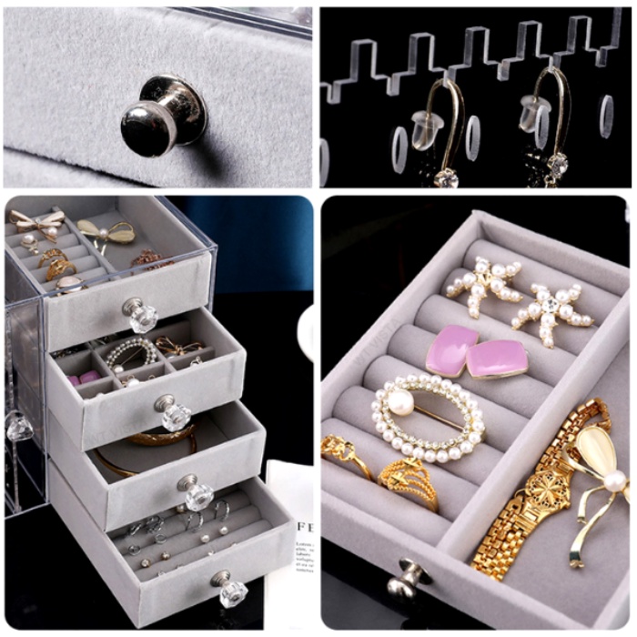 Jewellery Drawer Storage Box Jewelry Box Earrings Rings Necklace ...