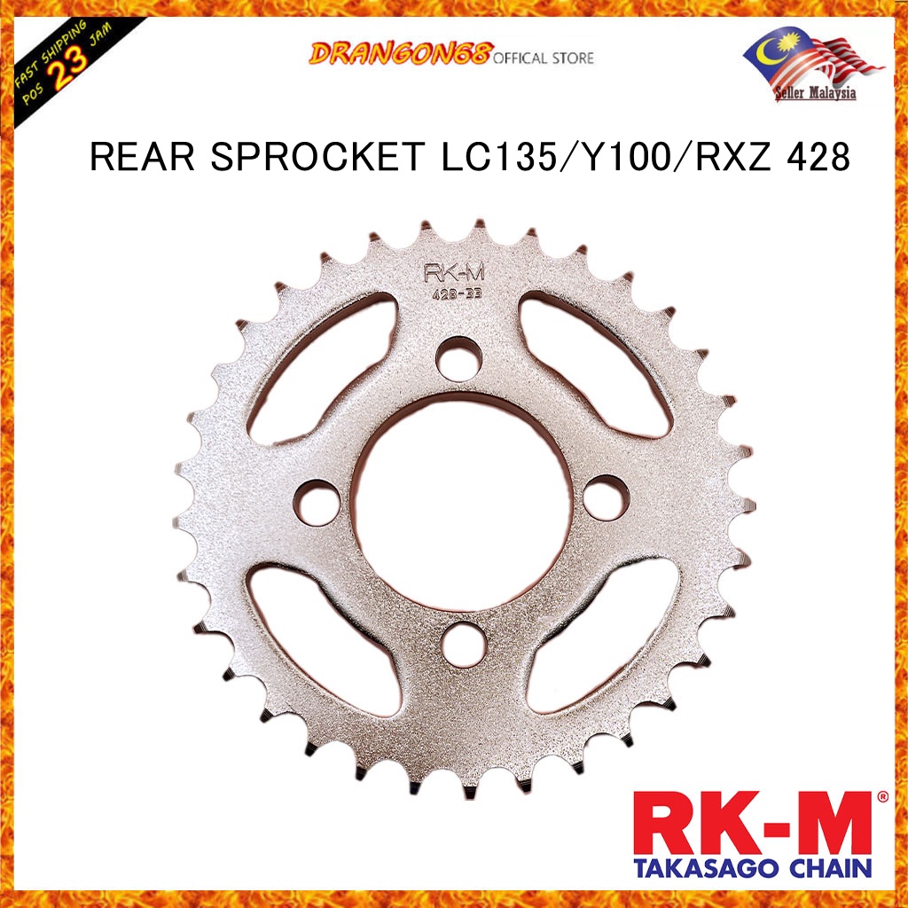 RKM SPOCKET YAMAHA Y100 / Y110/ RXZ/ SRL110/ LC135 V1 V2 V3 V4 V5 V6 V7 ...
