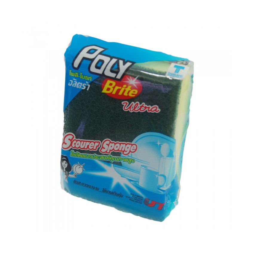 Poly-Brite Ultra Scourer Sponge (307-1) Nylon Scourer Pad No Scratches ...
