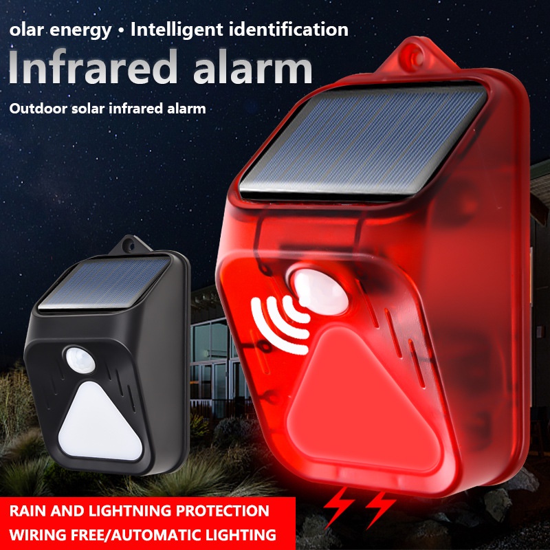 Solar Warning Lights Solar Alarm Lamp Outdoor Waterproof Security Alarm ...