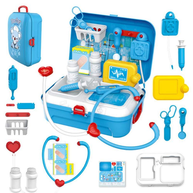 17Pcs Doctor Medical Backpack Kids Pretend Playset Simulation for Boys ...