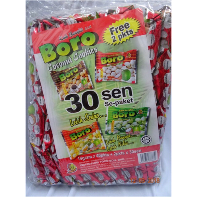 Boro coconut cookies 40pkts *14g | Shopee Malaysia