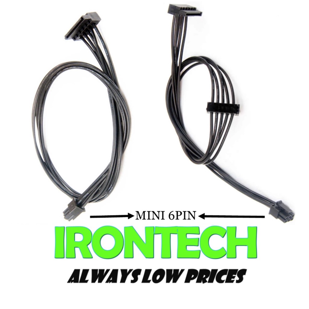 ATX Mini 6 Pin 6Pin to 1x / 2X Right-Angle 15Pin SATA Optical Drive HDD ...