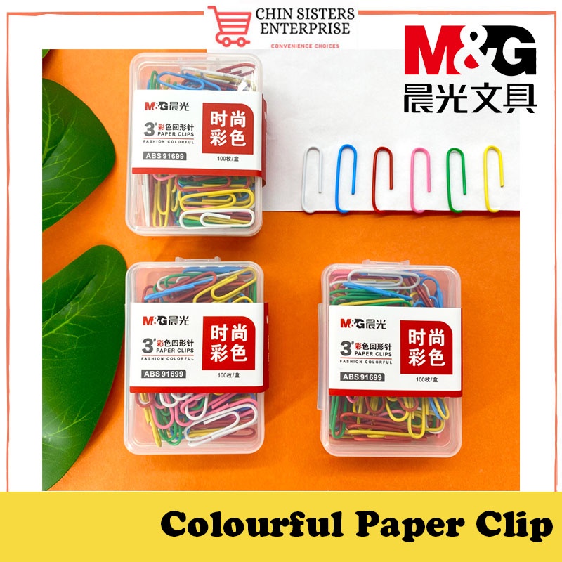 100pcs/box Colorful Metal Paper Clip All In One For Office and School ...