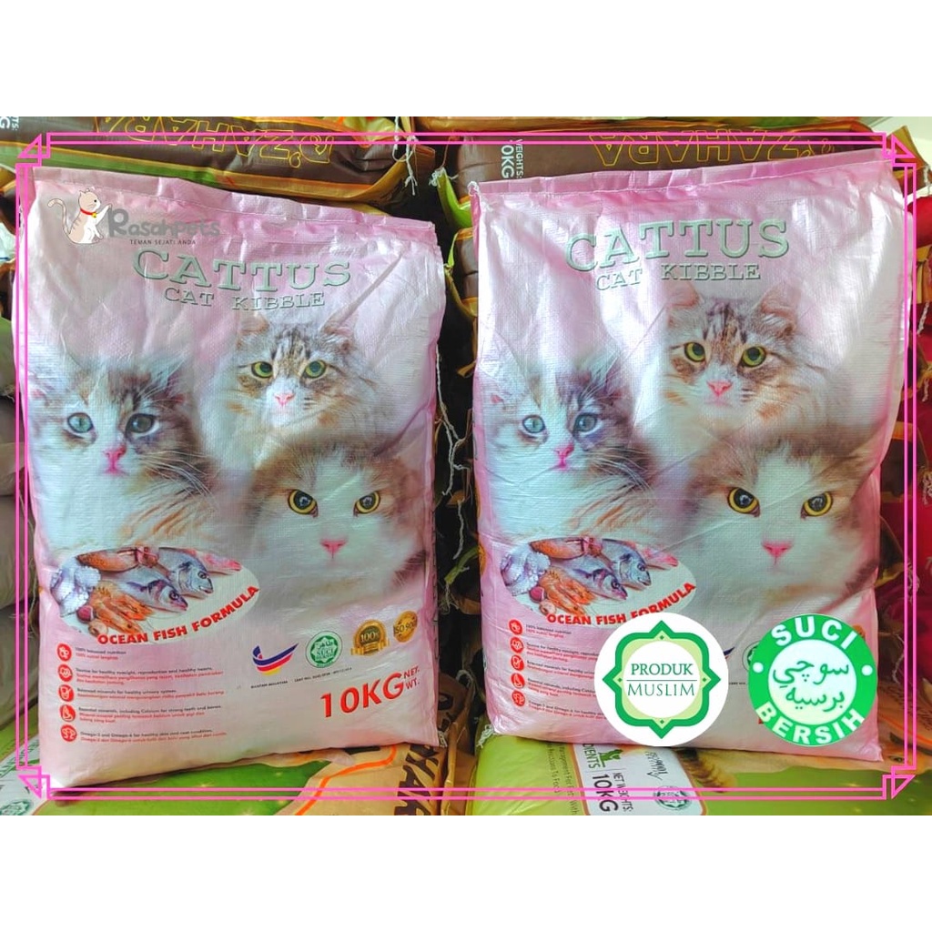 Ready stock CATTUS Cat Food Makanan Kucing CATTUS 10kg Ocean Fish With ...
