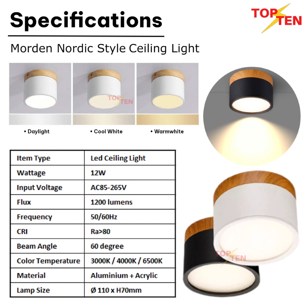 Feel Lite Led Downlight Modern Design Surface Downlight 12W Wooden ...