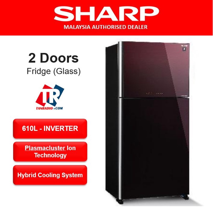 Sharp 610L Inverter (Glass Door) Pelican Refrigerator - SJP682MFGM ...