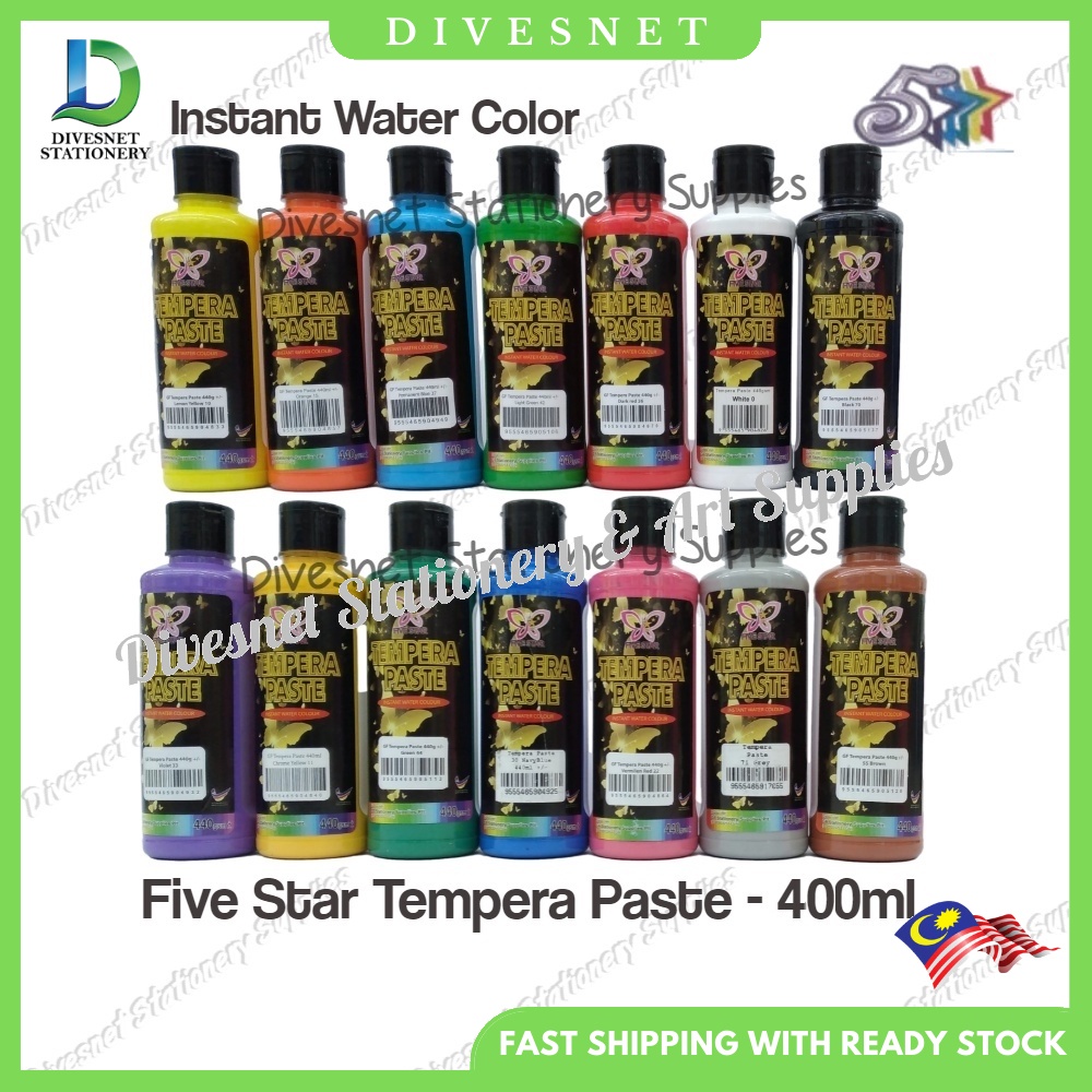 Five Star Tempera Paste 400ml Warna Tempera (14 Colors) Instant Water ...