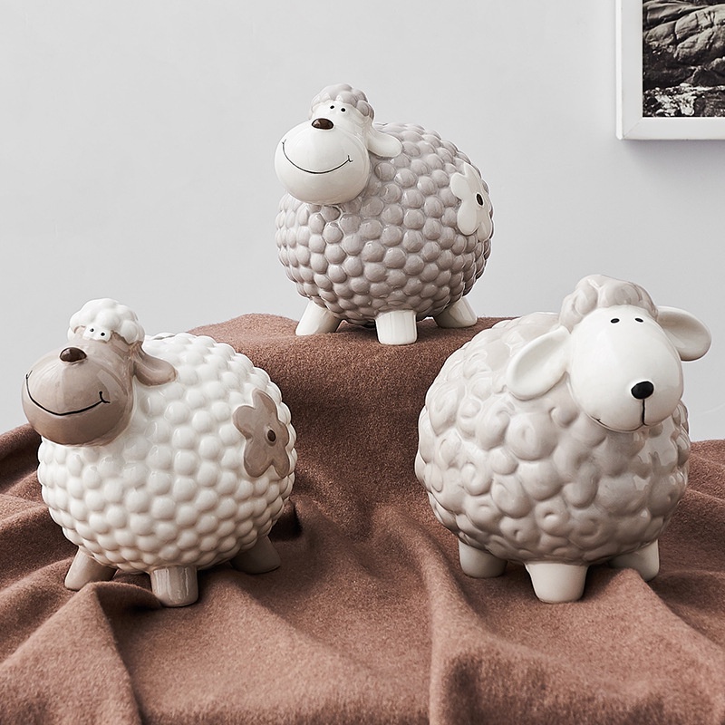 Home Decor-Cuddly Sheep Shape Stylish Design Coin Bank Money Saving ...