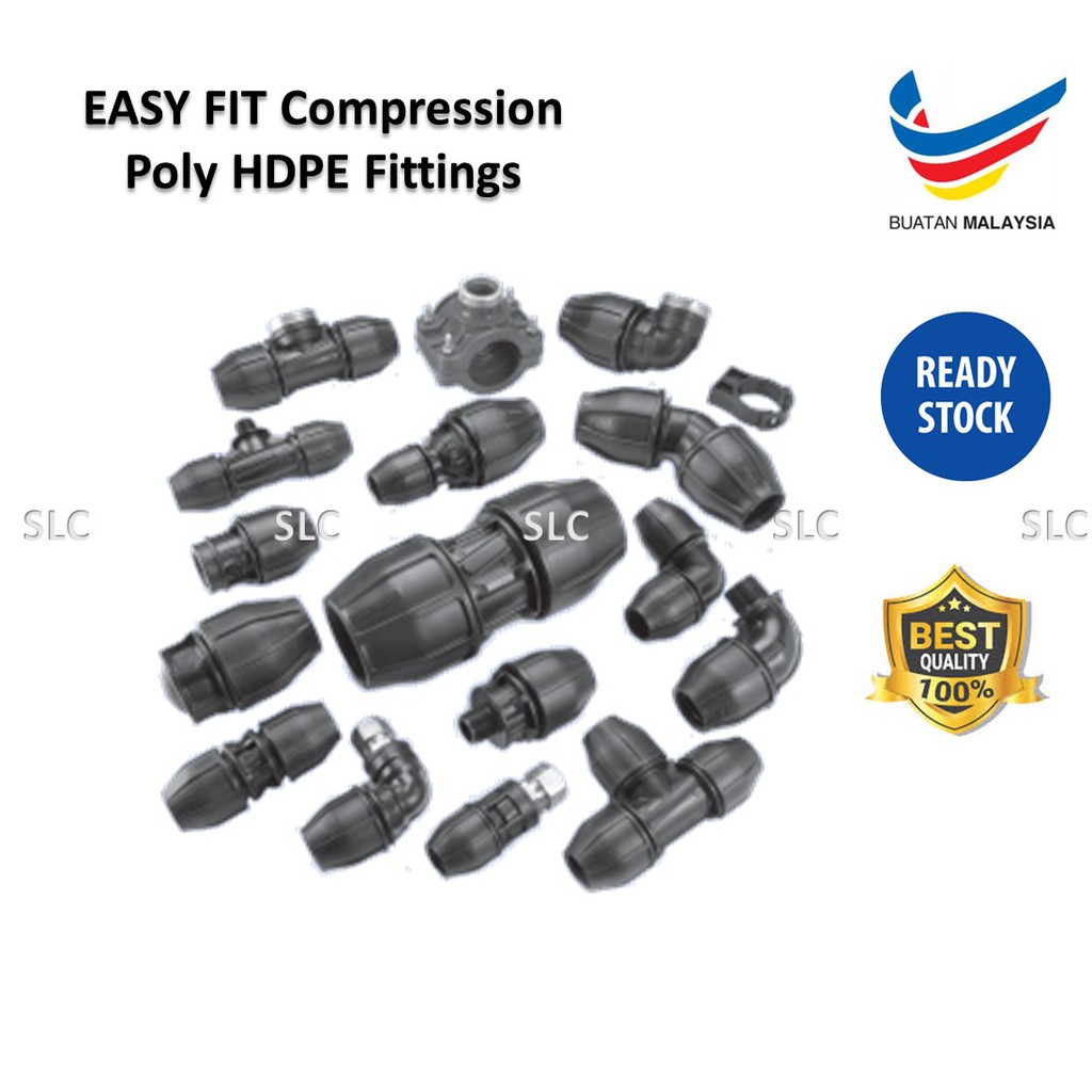 EASY FIT Poly Pipe Fittings Connector / Penyambung Poli Paip / PP ...