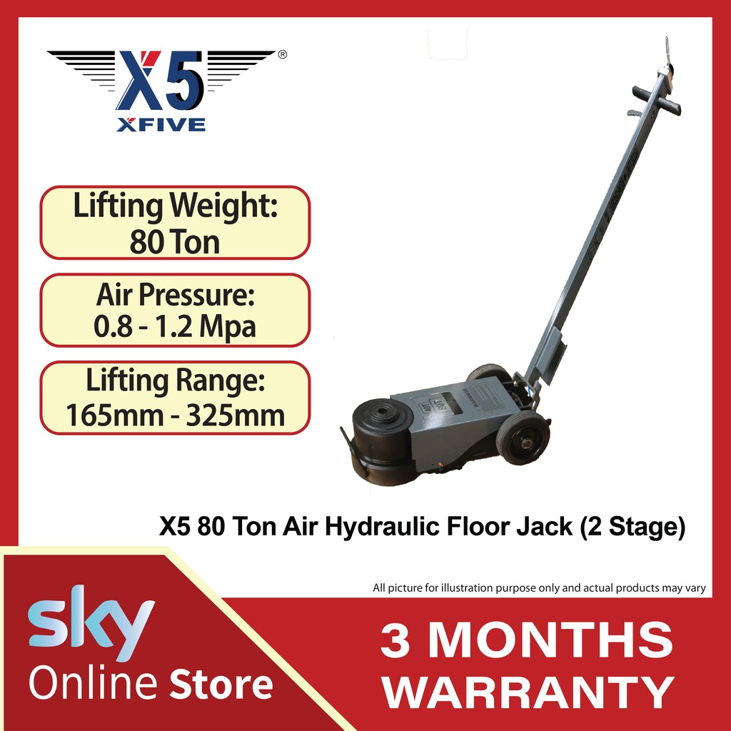 X5 80 TON AIR HYDRAULIC FLOOR JACK (2 STAGE) (SILVER) | Shopee Malaysia