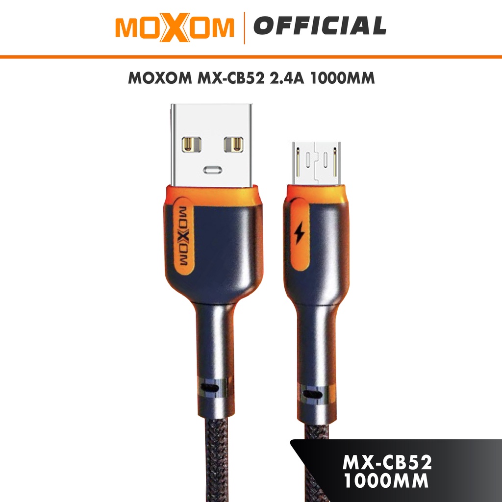 Moxom Cyber Data Cable 2.4A Braided For Micro Type-C - Compatible with ...