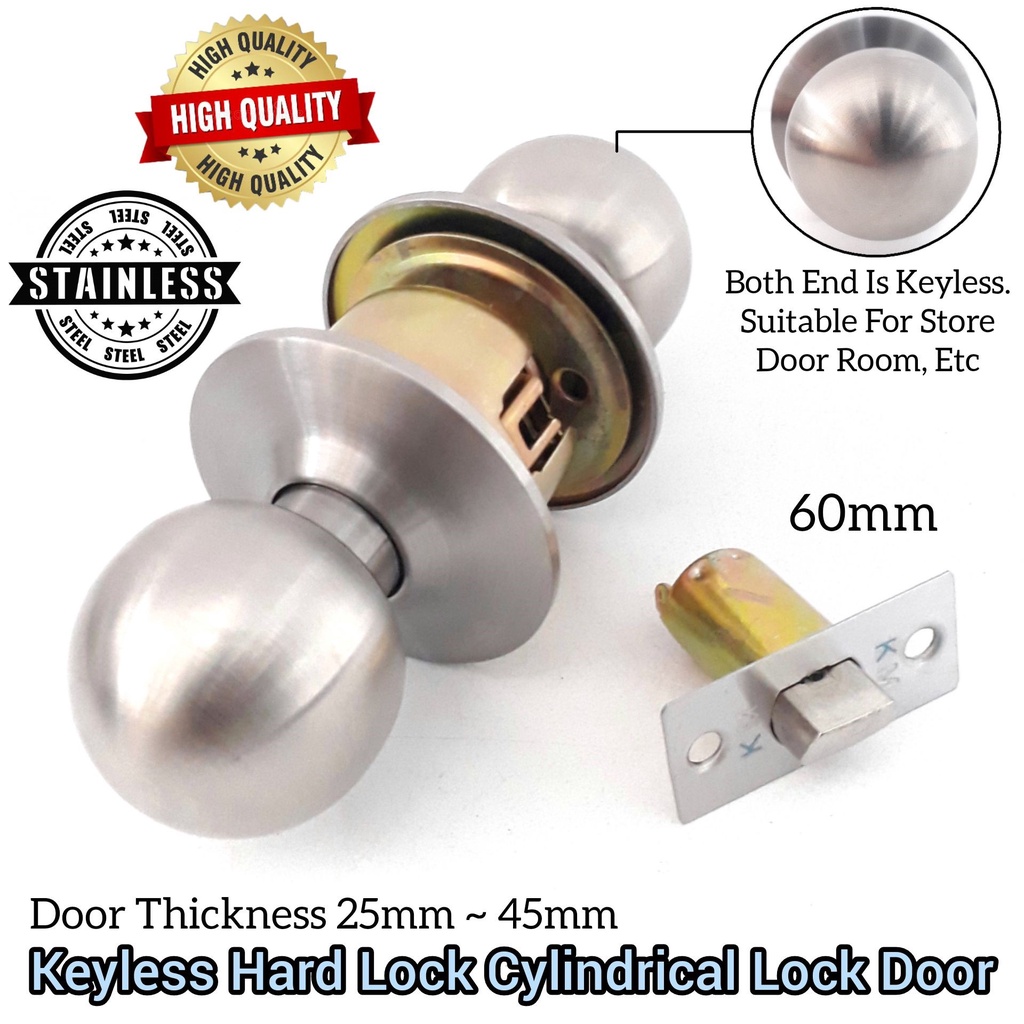 Heay Duty Keyless Hard Lock Cylindrical Lock Door Hardware Lock Set For ...