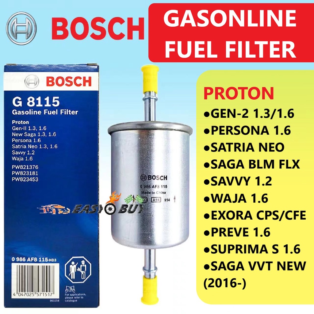 BOSCH G8115 PROTON GASONLINE FUEL FILTER SATRIA NEO SUPRIMA S PREVE GEN ...
