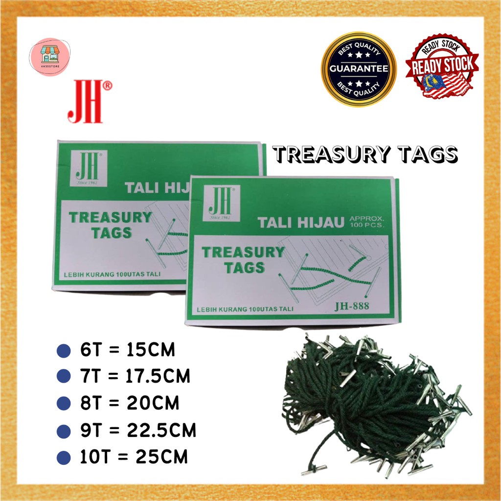 [READY STOCK] JH Treasury Tags/Tali Hijau JH-888 (6/7/8/9/10T) - 100Pcs ...