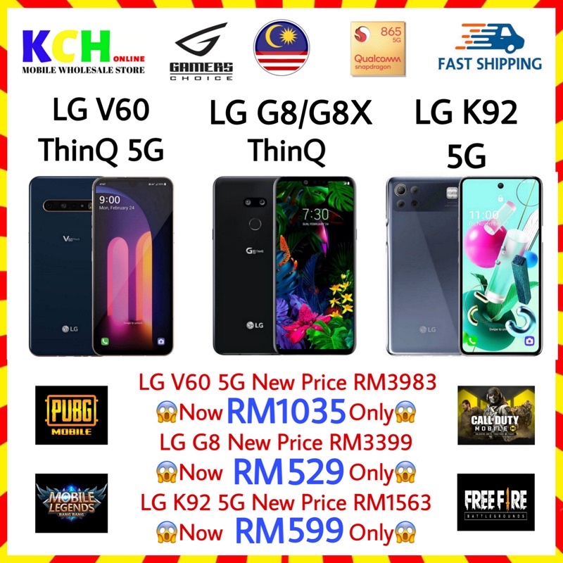 【💯LOWEST PRICE】LG V60 ThinQ 5G(8+128GB),G8X,K92 5G,G6,G5 SE,G5,G4 ...