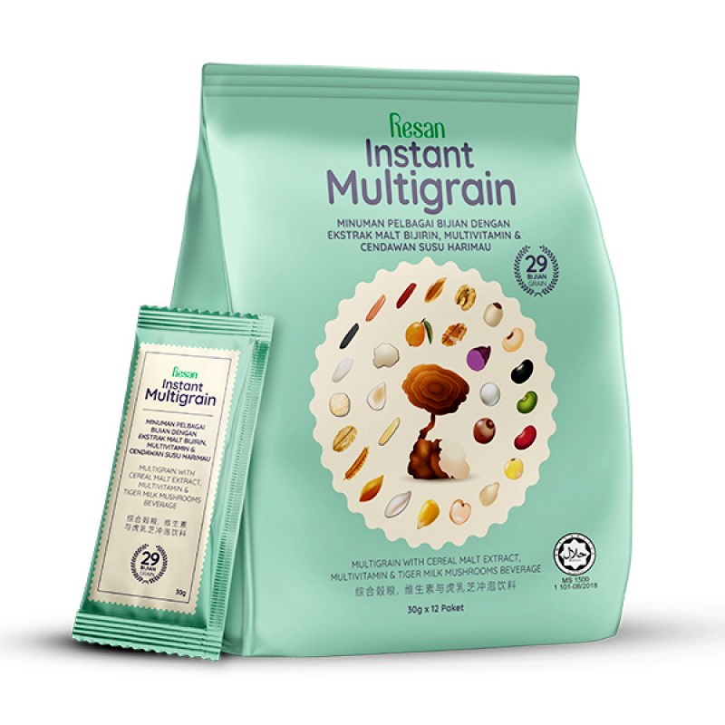Resan Instant Multigrain with Tiger Milk Mushroom (12 Sachet/360g ...