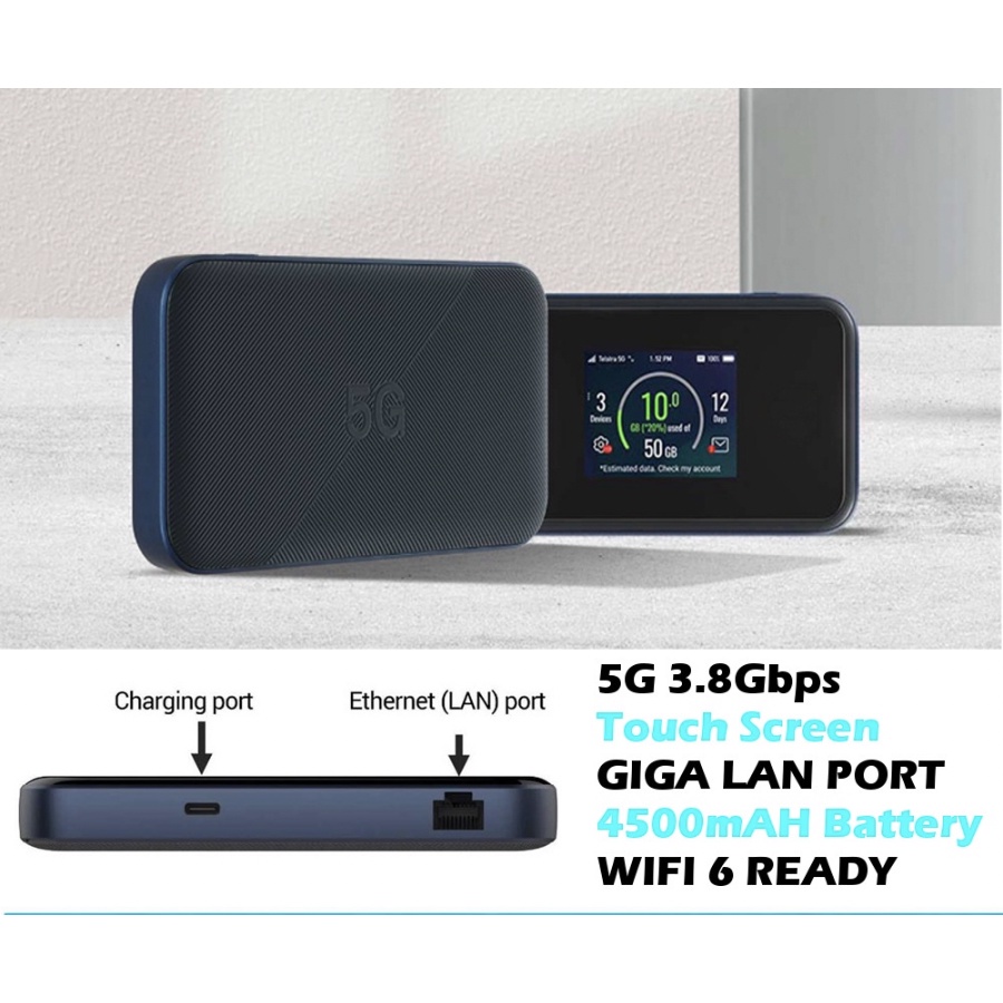 5G MIFI Portable Hotspot ZTE MU5002 (5G 3.8 Gbps 32WIFI Share 4500mAH ...