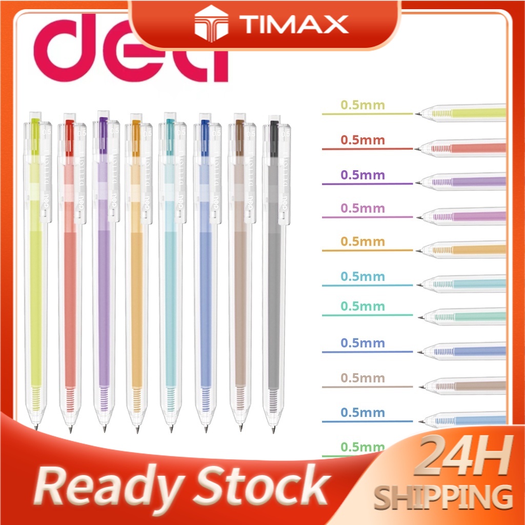 Deli Multicolor Gel Ink Ballpoint Pen (0.5mm) | Shopee Malaysia