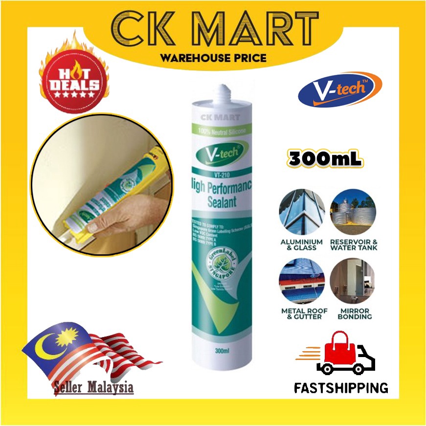 [READY STOCK] 300ML VT-210 V-Tech Silicone High Performance Sealant ...