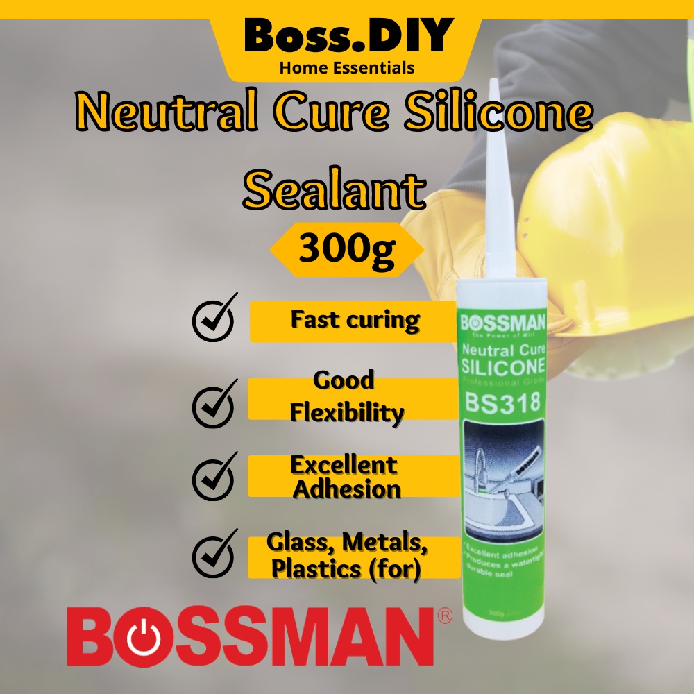 BOSSMAN Neutral Cure Silicone Sealant 300g / Acetoxy Cure Silicone ...
