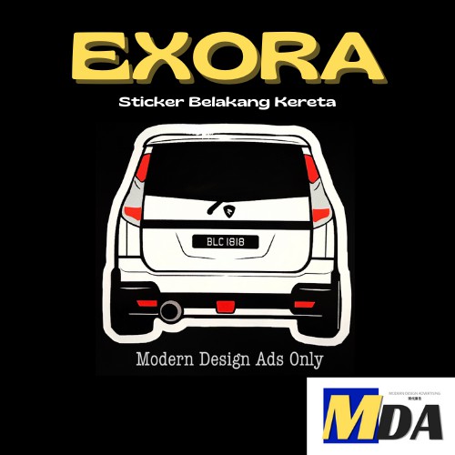 (PROTON - EXORA) Sticker of Car Backside, Sticker Belakang Proton Exora ...