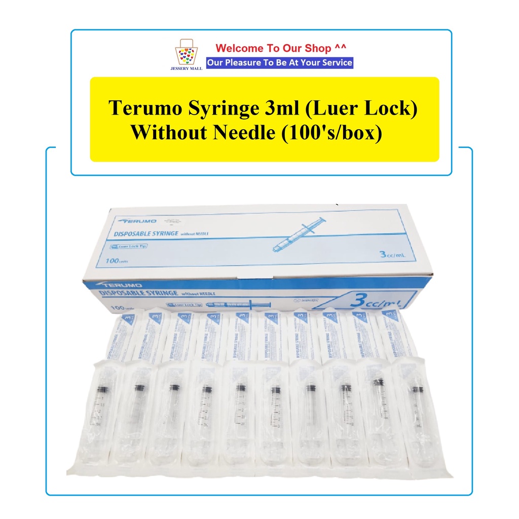 TERUMO SYRINGE 3ML (LUER LOCK TIP) WITHOUT NEEDLE - 100 PCS / BOX (READY STOCK), MFC: TERUMO ...