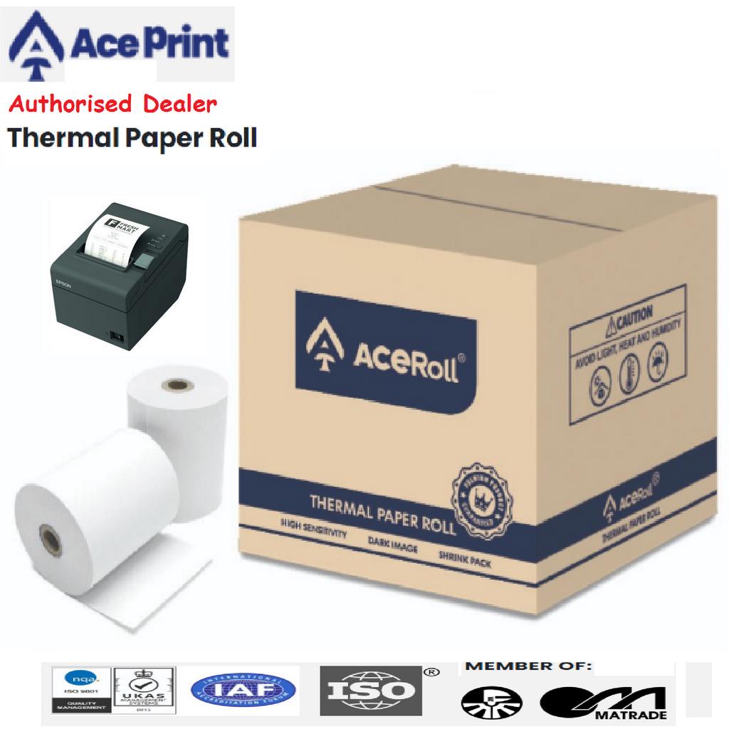 80x55 (100 Rolls) Thermal Paper Roll, Thermal Resit Paper Roll, Resit ...